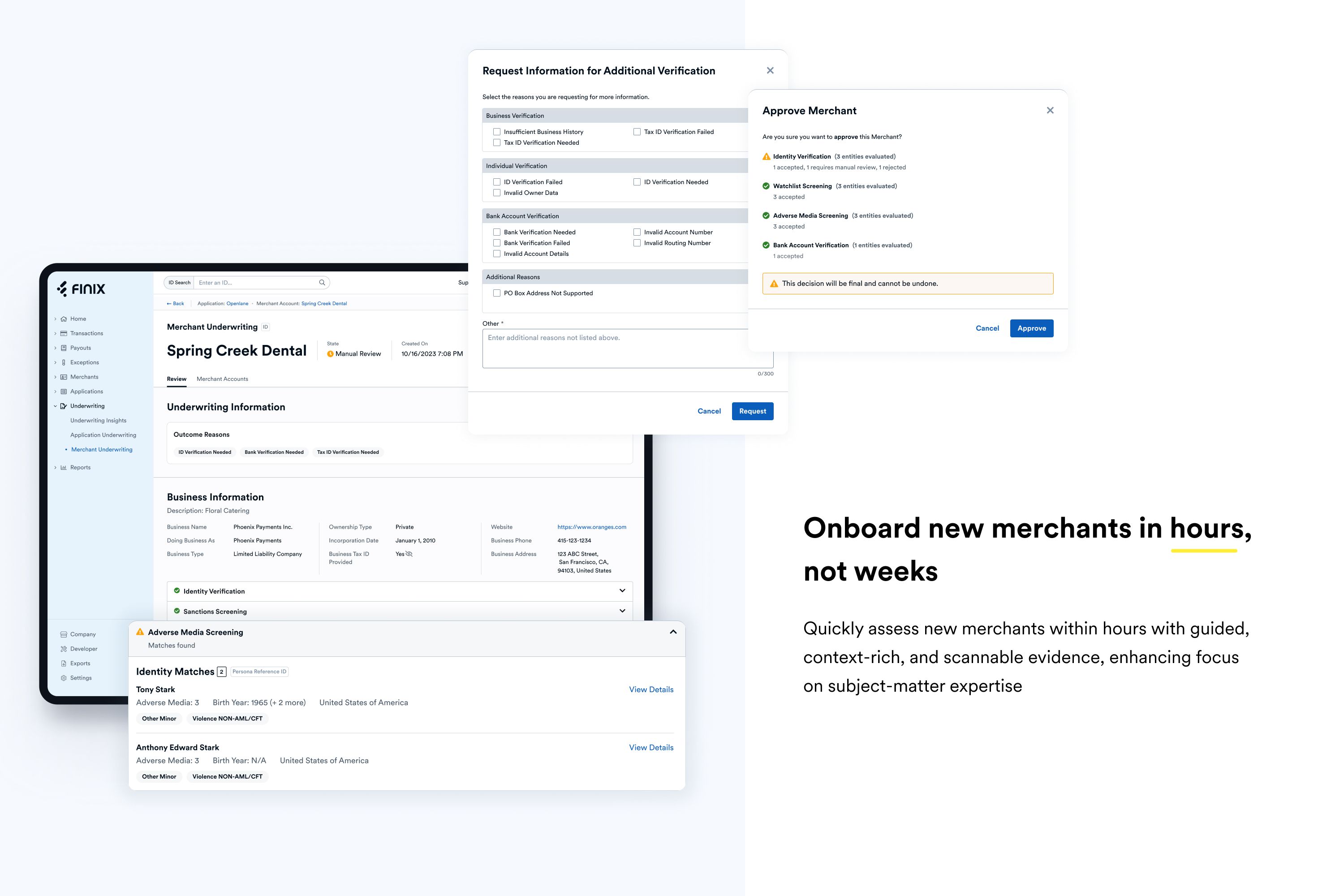 Finix Payment Management Dashboard
